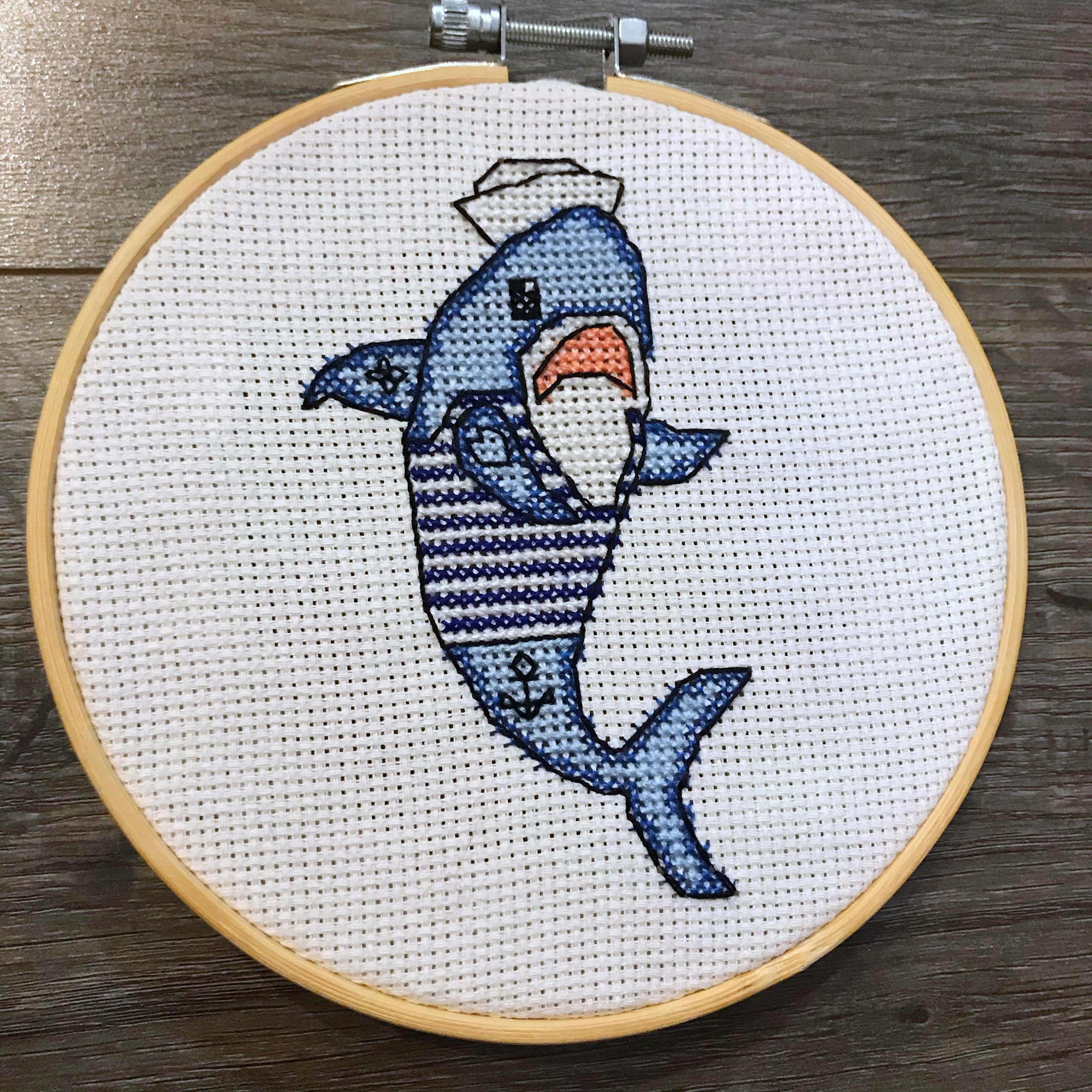 Sailor Shark Cross Stitch Pattern PDF | Etsy