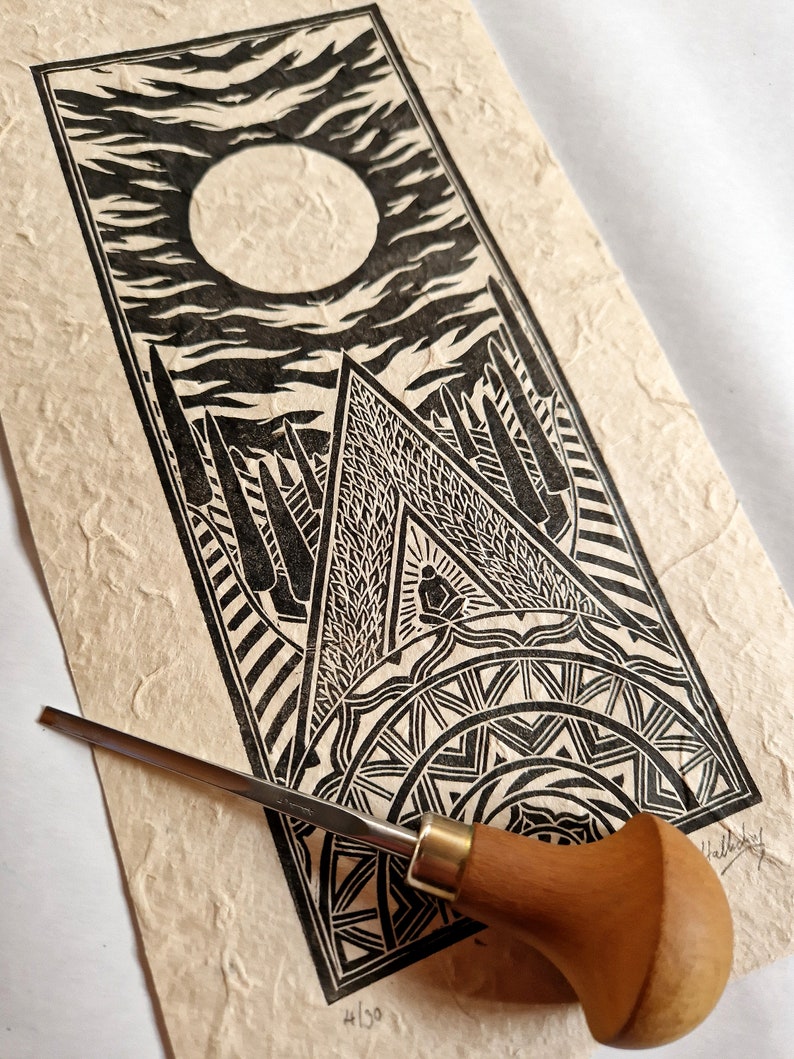 Campfire - Original Lino Print - Etsy UK