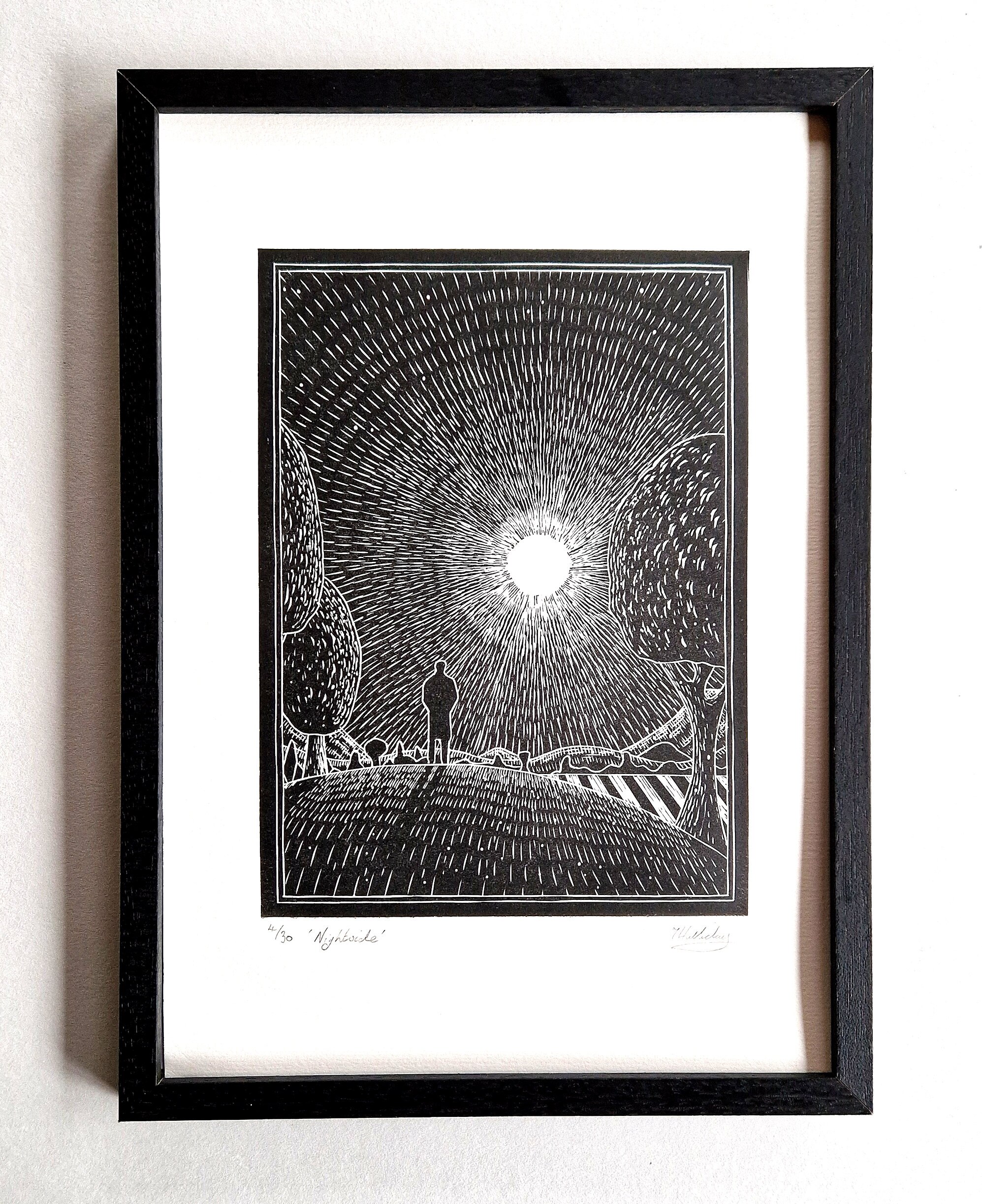 Nightside - Original Lino Print - Etsy