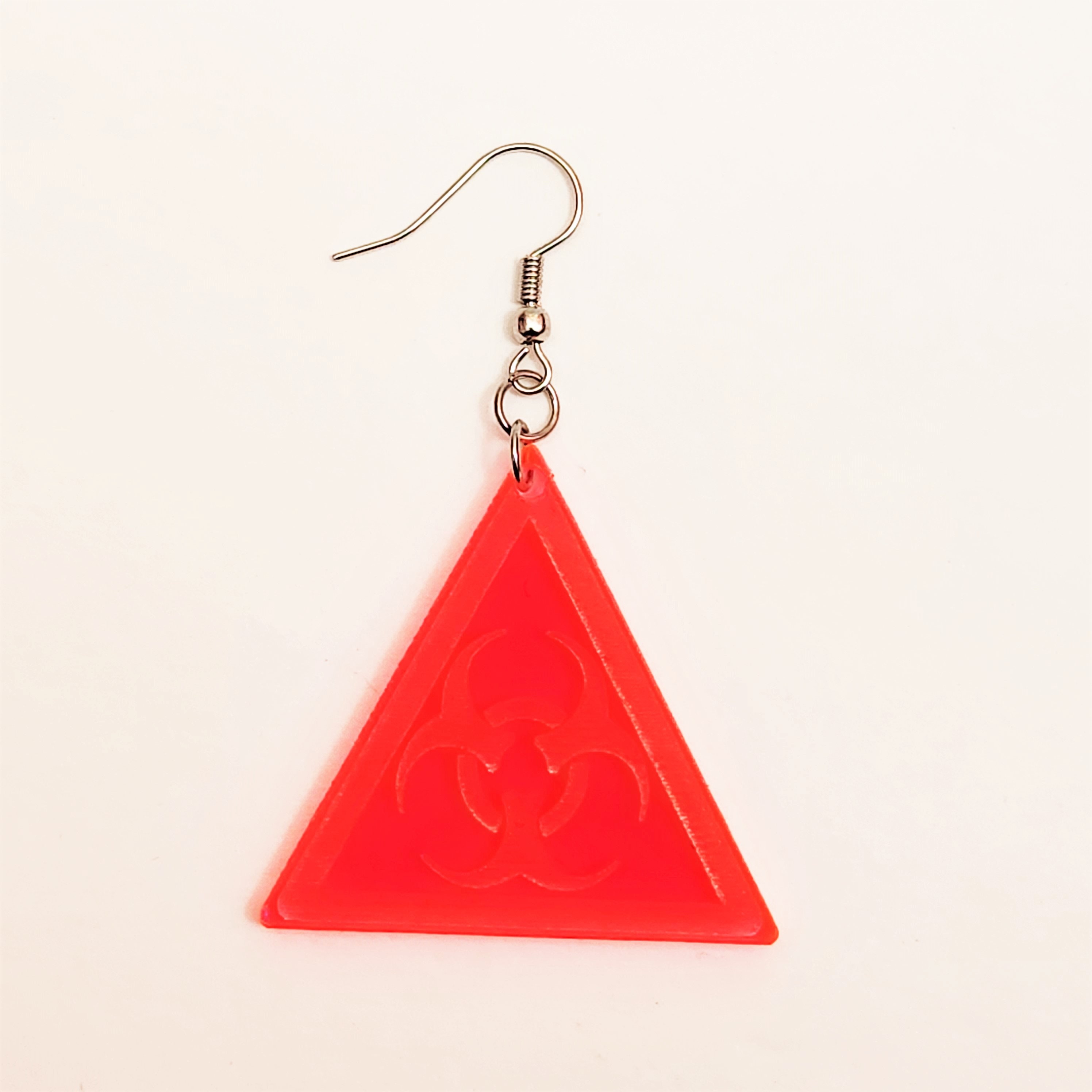 Biohazard Symbol Glow Neon Blacklight Yellow Orange Pink Toxic Triangle ...