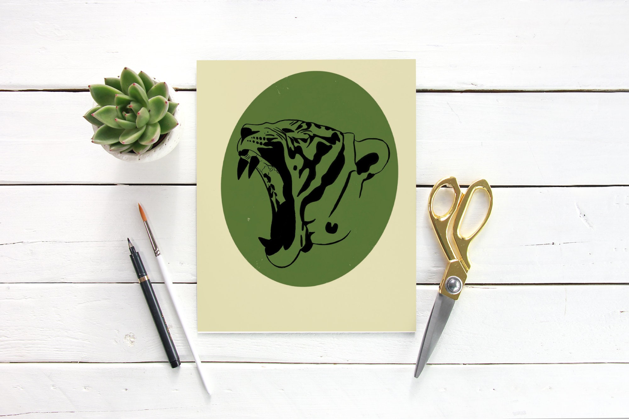 Minimalist Tiger Illustration Digital Print INSTANT DOWNLOAD - Etsy