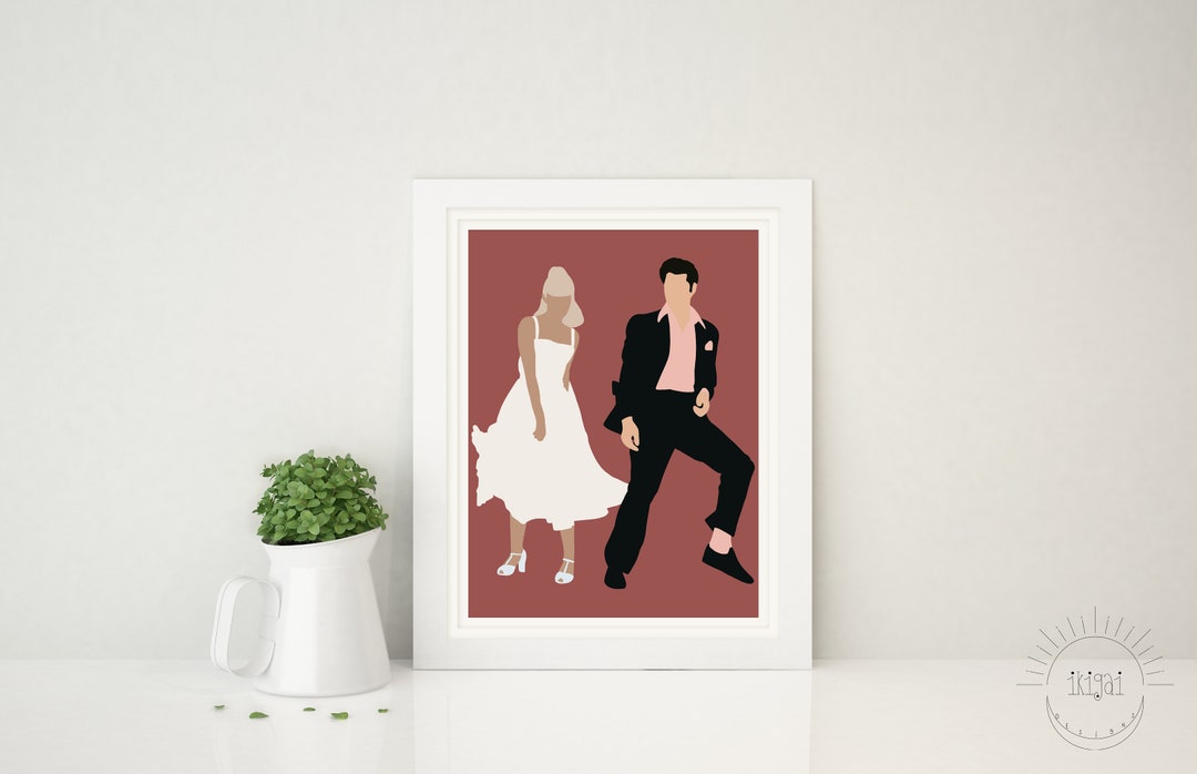 Minimalistic Grease Movie Illustration Digital Print INSTANT DOWNLOAD ...