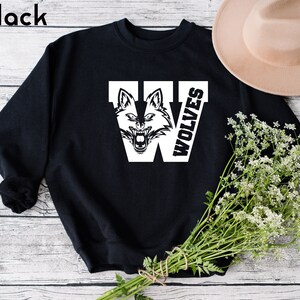 Wolves School Mascot Sweatshirt, Custom High School Team Shirt, School ...