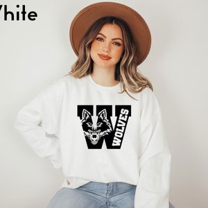Wolves School Mascot Sweatshirt, Custom High School Team Shirt, School ...