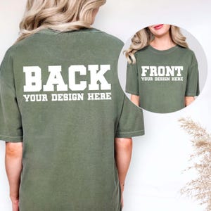 Comfort Colors® Front and Back Custom Text Shirt, Personalized Name ...