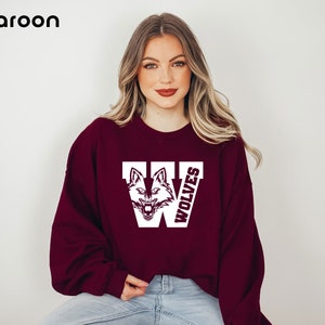 Wolves School Mascot Sweatshirt, Custom High School Team Shirt, School ...