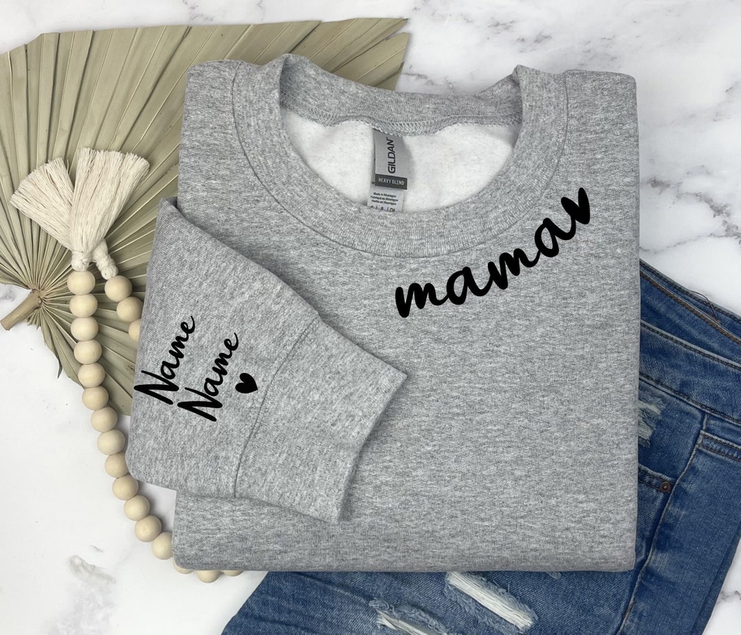 Custom Mama Sweatshirt, Personalized Mama Sweatshirt With Child Names ...