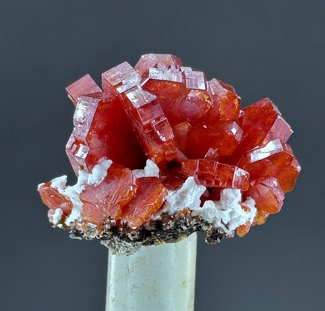 Rare Combination Vanadinite Calcite and Manganese in Perfect Conditions ...