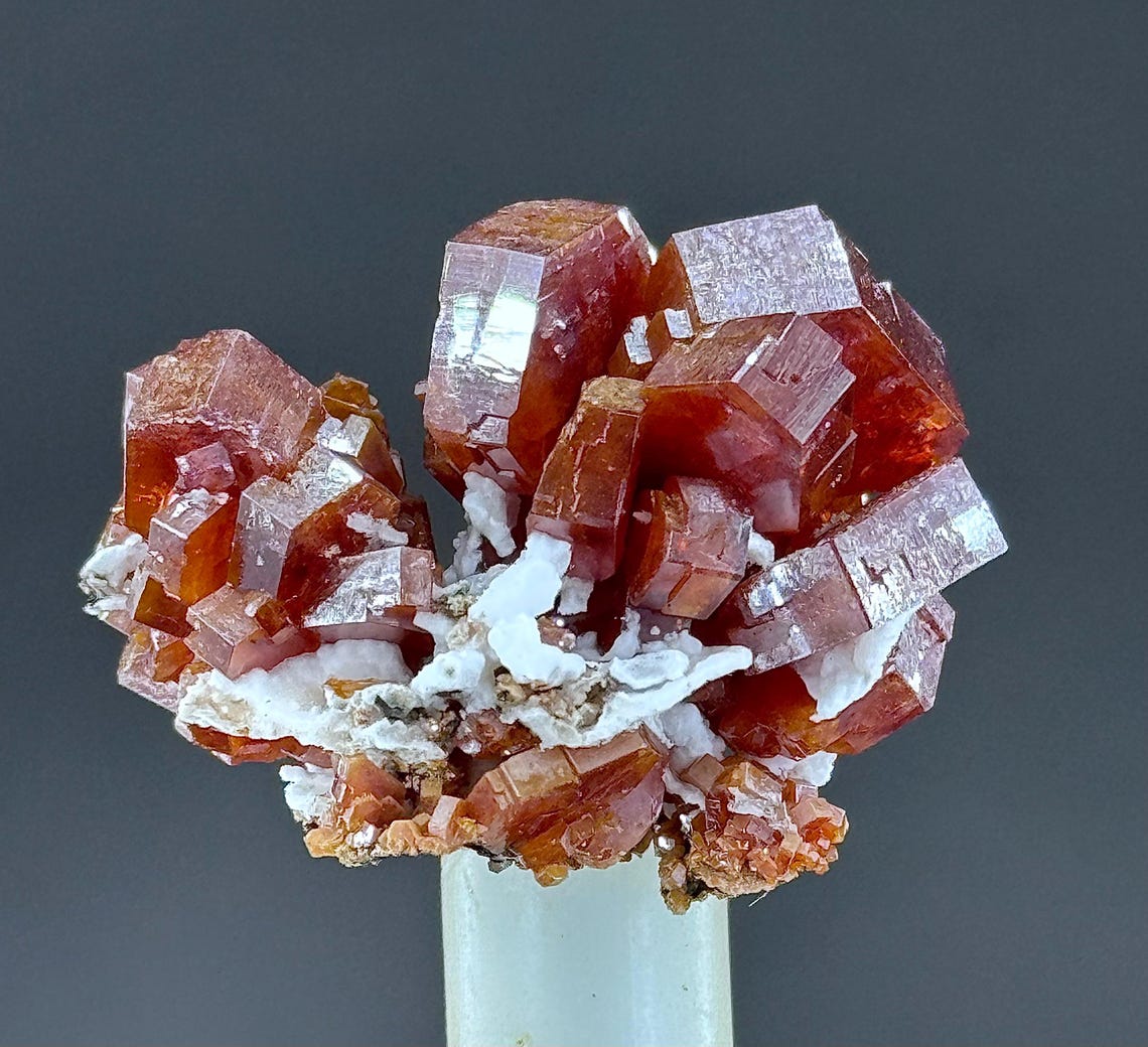 Rare Combination Vanadinite Calcite and Manganese in Perfect Conditions ...