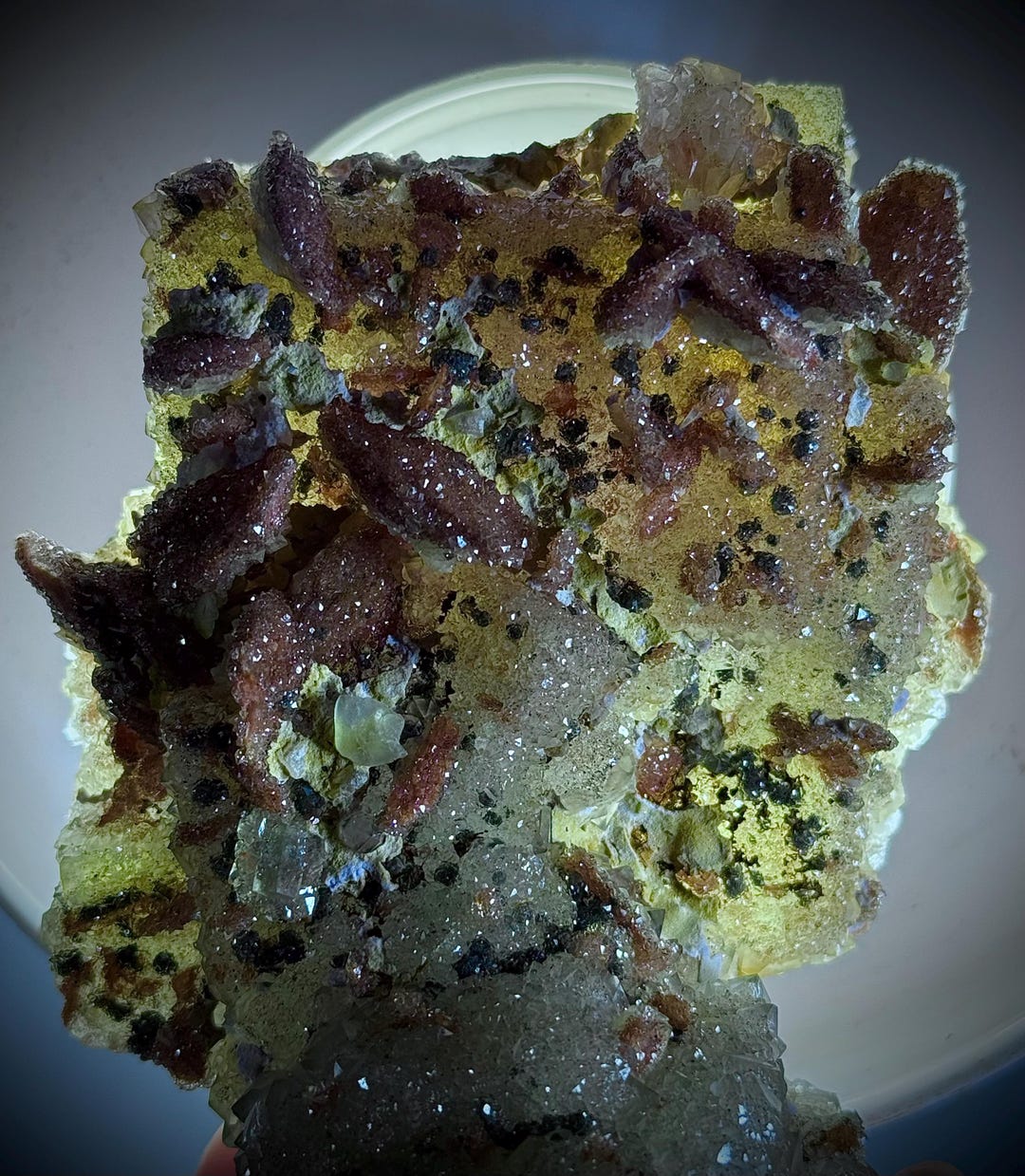 Huge Fluorite Coated by Quartz , Barite and Calcite in Perfect ...