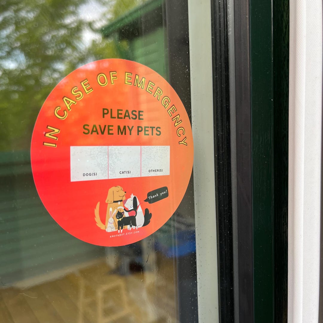 Emergency Pet Alert Window Decal | Dogs, Cats, Other Animals | Premium ...