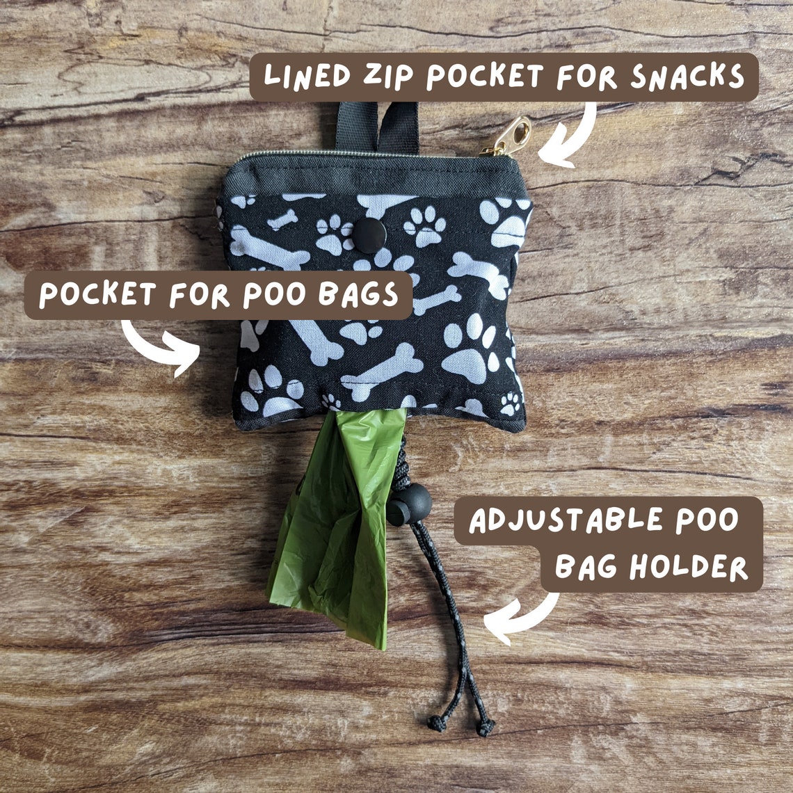 Dog Walking Pouch Holds Treats and Essentials Poo Bag Rolls - Etsy