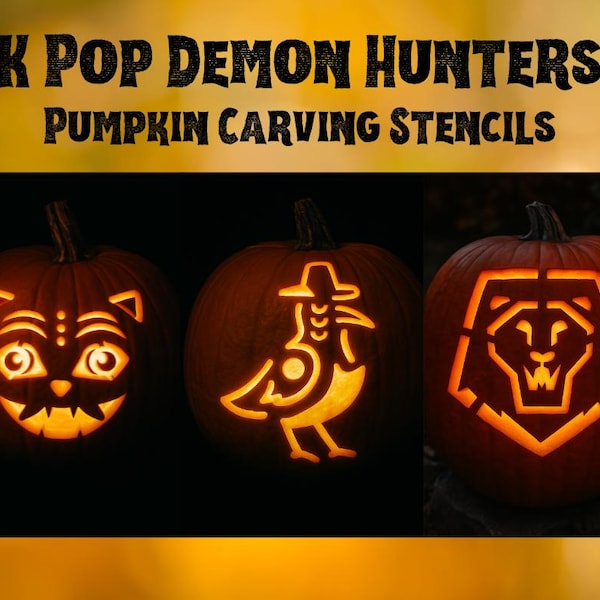 Kpop Demon Hunter Pumpkin Stencil - Etsy