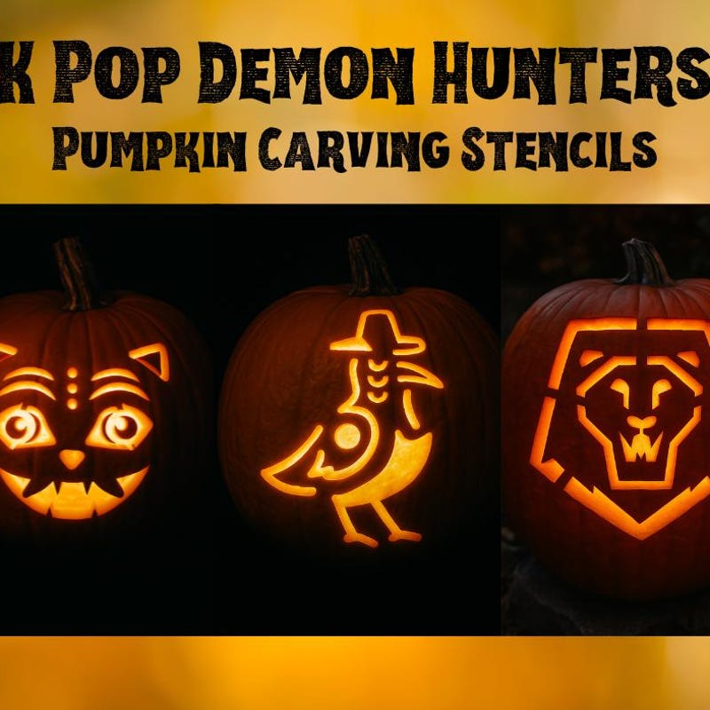Kpop Demon Hunters Pumpkin Carving Stencils - Etsy