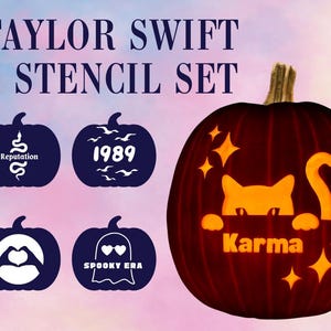 Taylor Swift Pumpkin Carving Stencils: Swiftie Halloween Decor - Etsy