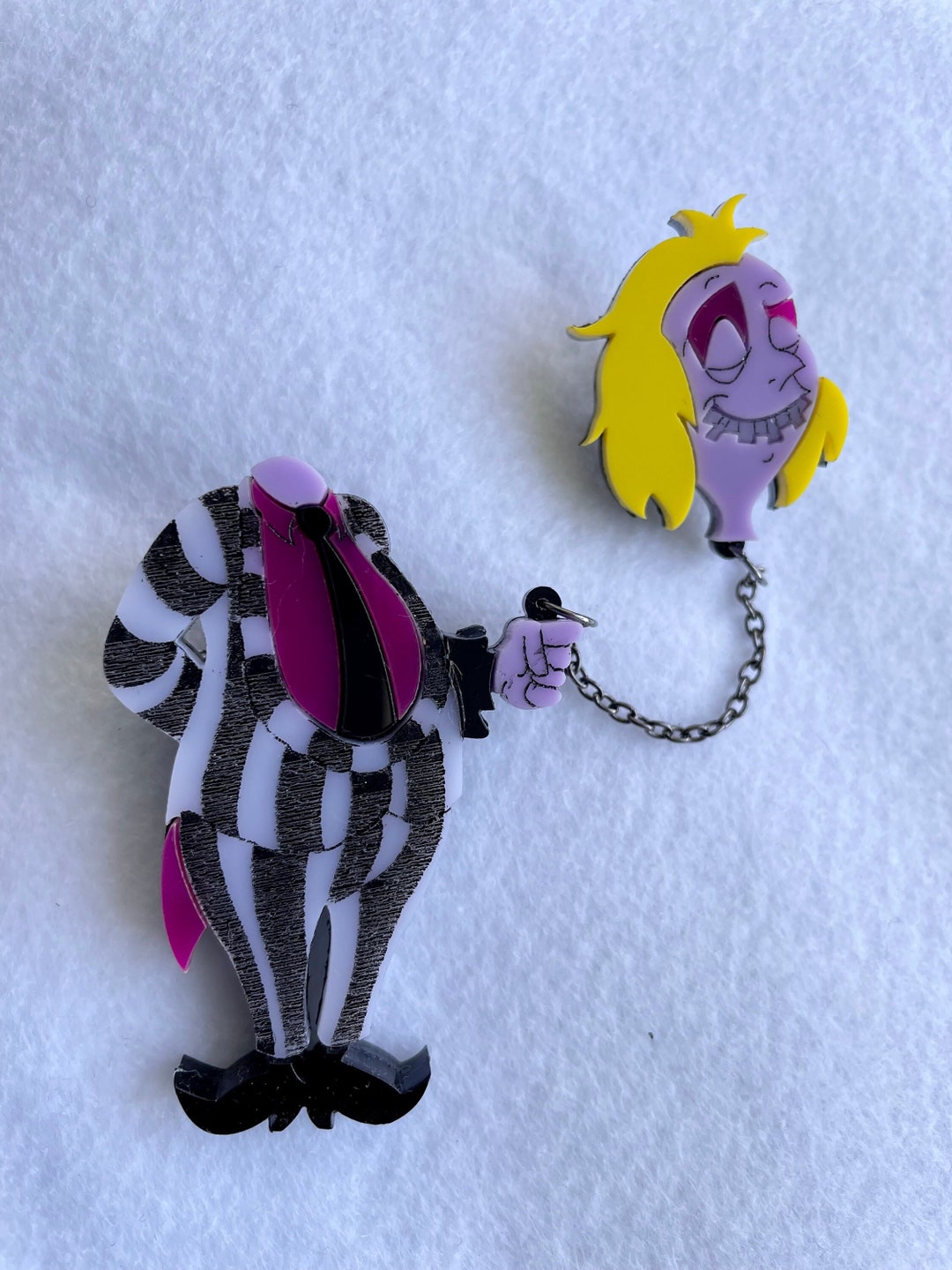 Beetlejuice Lidia Acrylic Pin Brooch With Balloon Pin, Acrylic Brooch ...