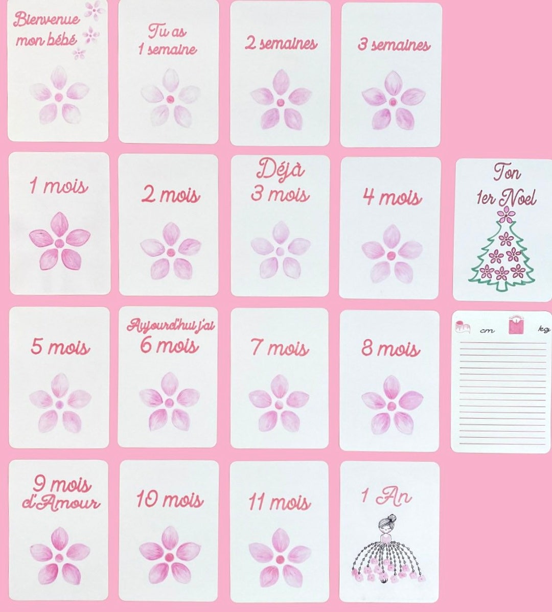 Baby Milestone Cards Watercolor Milestone Card Baby Souvenir Card First ...