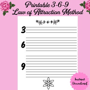 3-6-9 Method 369 Manifestation Law of Attraction Scripting - Etsy