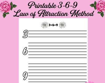 3-6-9 Method 369 Manifestation Law of Attraction Scripting | Etsy