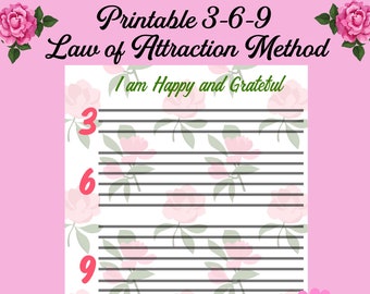 3-6-9 Method 369 Manifestation Law of Attraction Scripting | Etsy