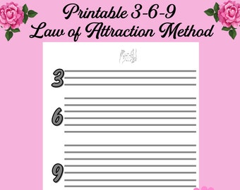3-6-9 Method 369 Manifestation Law of Attraction Scripting | Etsy