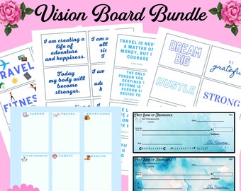 Vision Board Kit 2024, Printable Vision Board Bundle, Vision Board ...