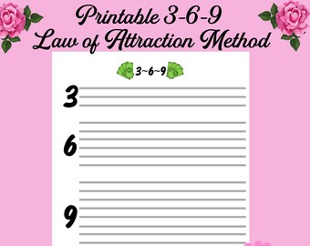 3-6-9 Method 369 Manifestation Law of Attraction Scripting | Etsy