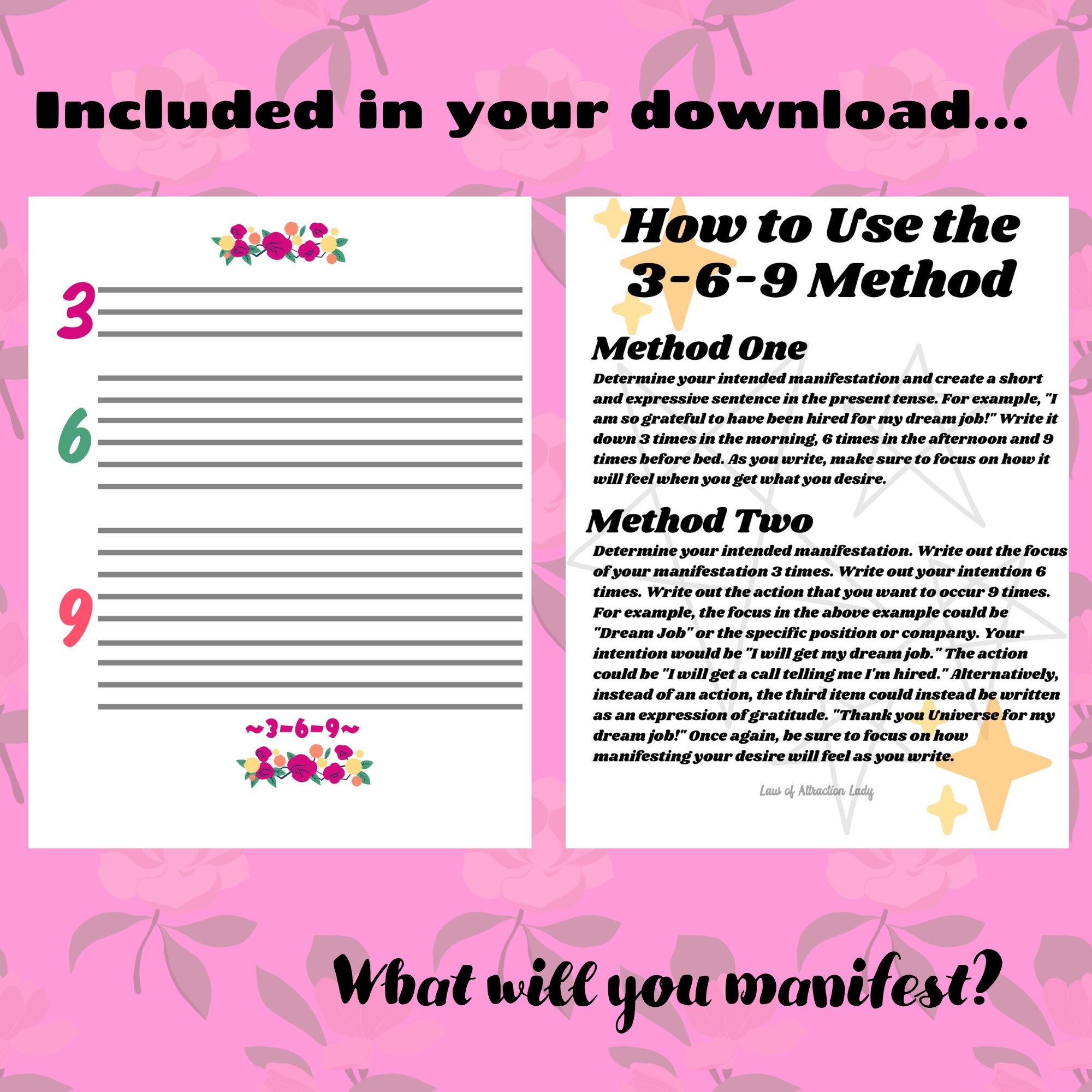 3-6-9 Method 369 Manifestation Law of Attraction Scripting | Etsy