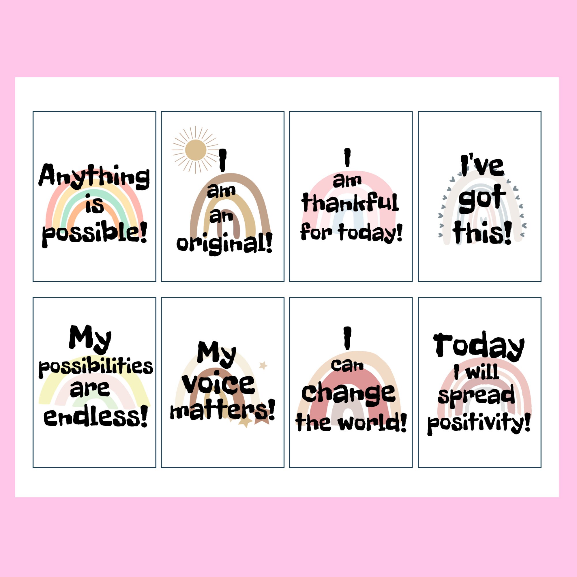 Printable Affirmation Cards for Kids Kids Affirmations Back - Etsy Canada