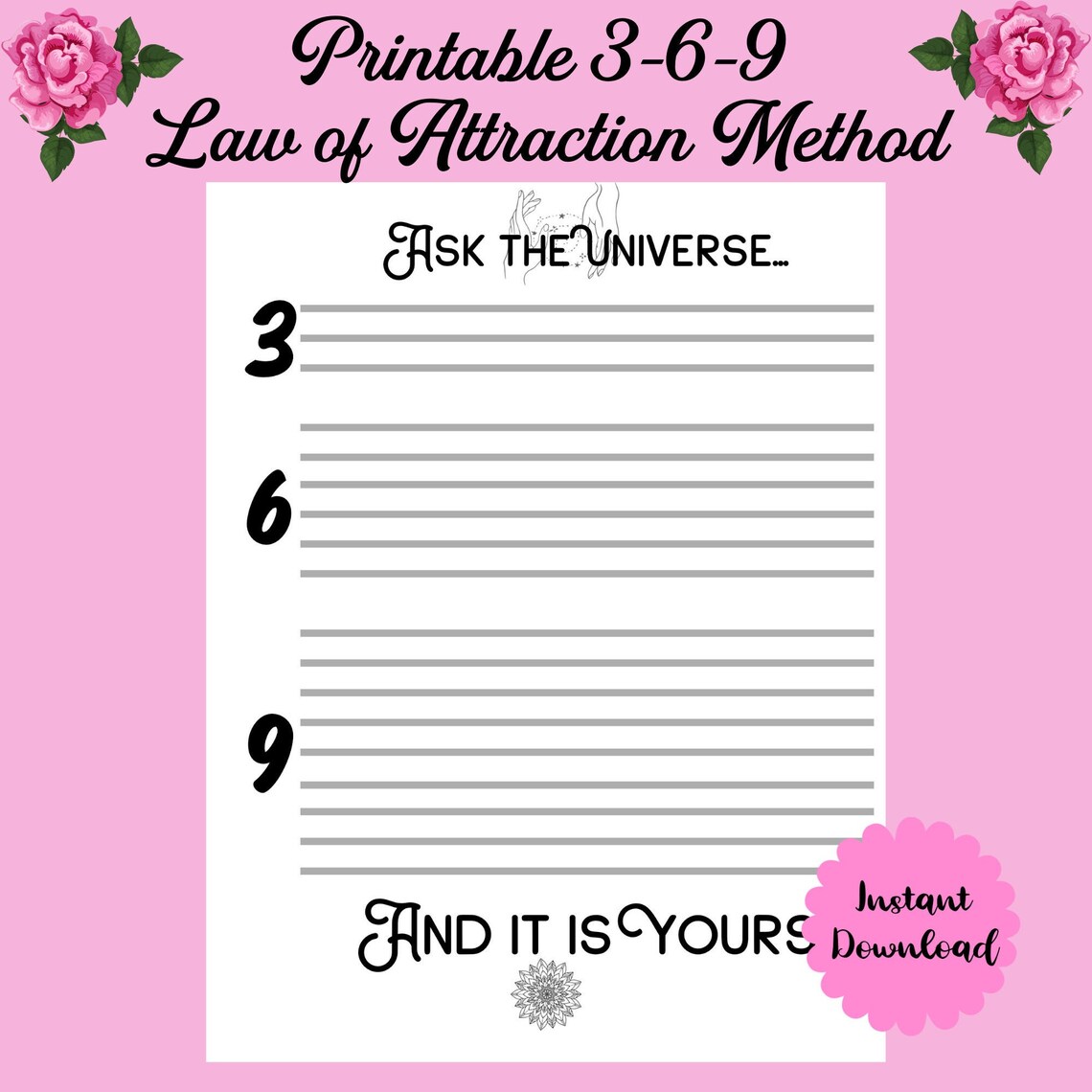 3 6 9 Method 369 Manifestation Law Of Attraction Scripting Etsy