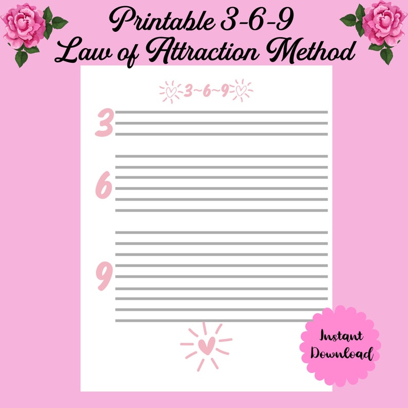 3-6-9 Method 369 Manifestation Law of Attraction Scripting - Etsy