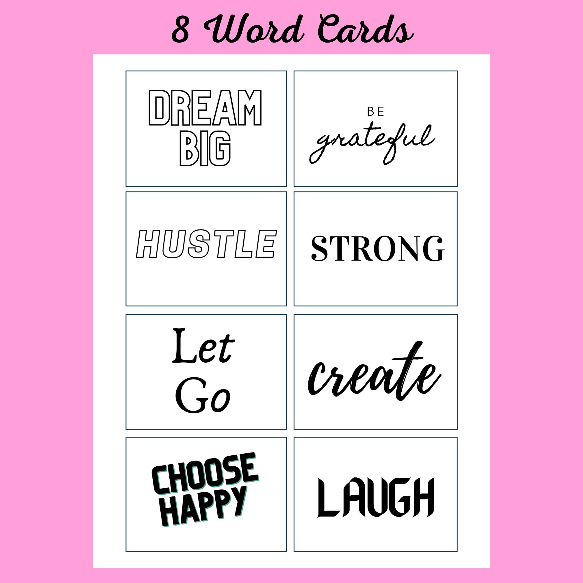 Vision Board Cards 2021 Dream Board Vision Board Printable | Etsy