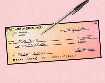 Printable Abundance Checks for Vision Boards Law of - Etsy