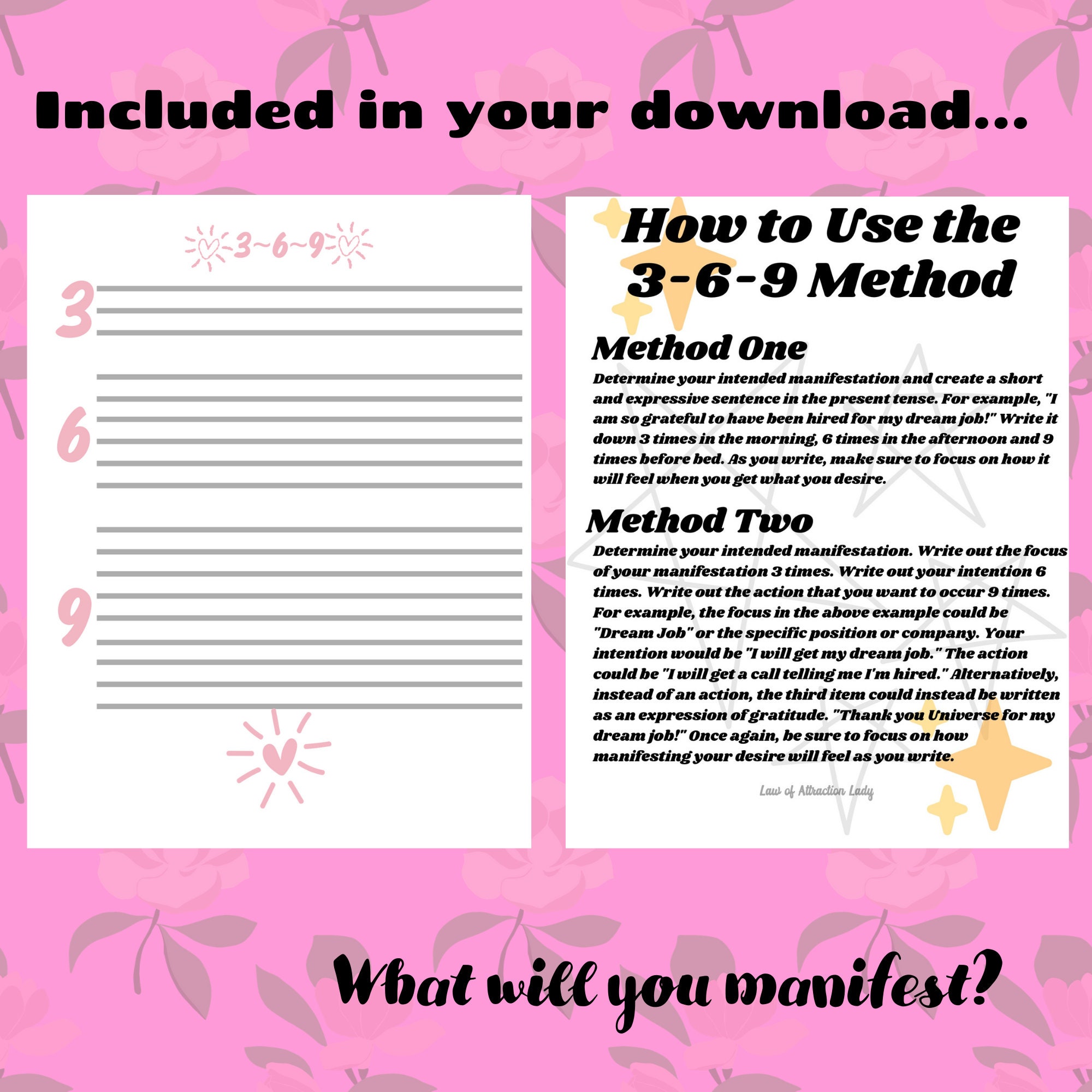 3-6-9 Method 369 Manifestation Law of Attraction Scripting - Etsy