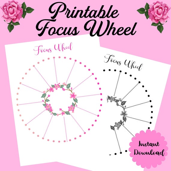 Printable Focus Wheel Goal Worksheet Manifestation Tools | Etsy