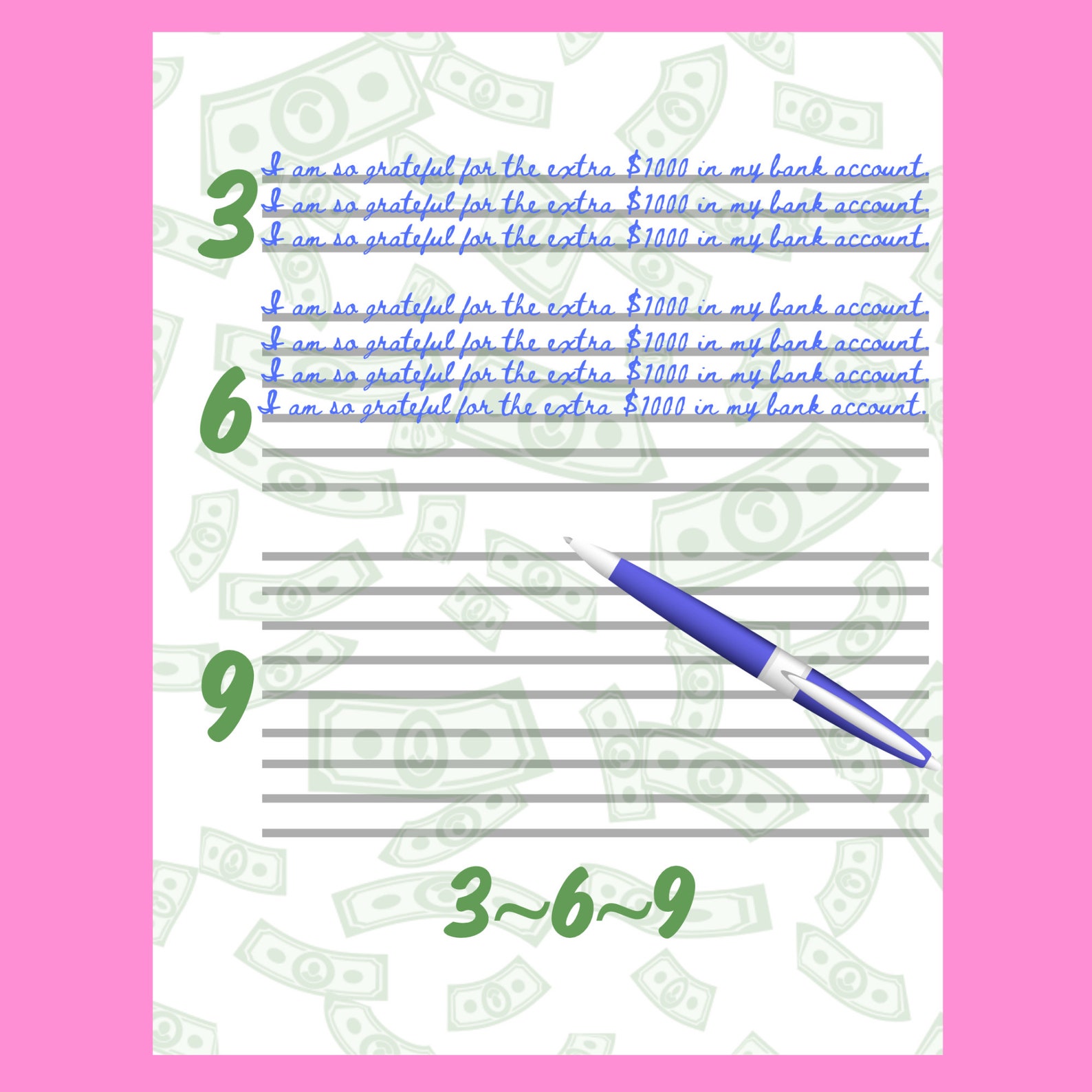 3-6-9 Method 369 Manifestation Law of Attraction Scripting - Etsy