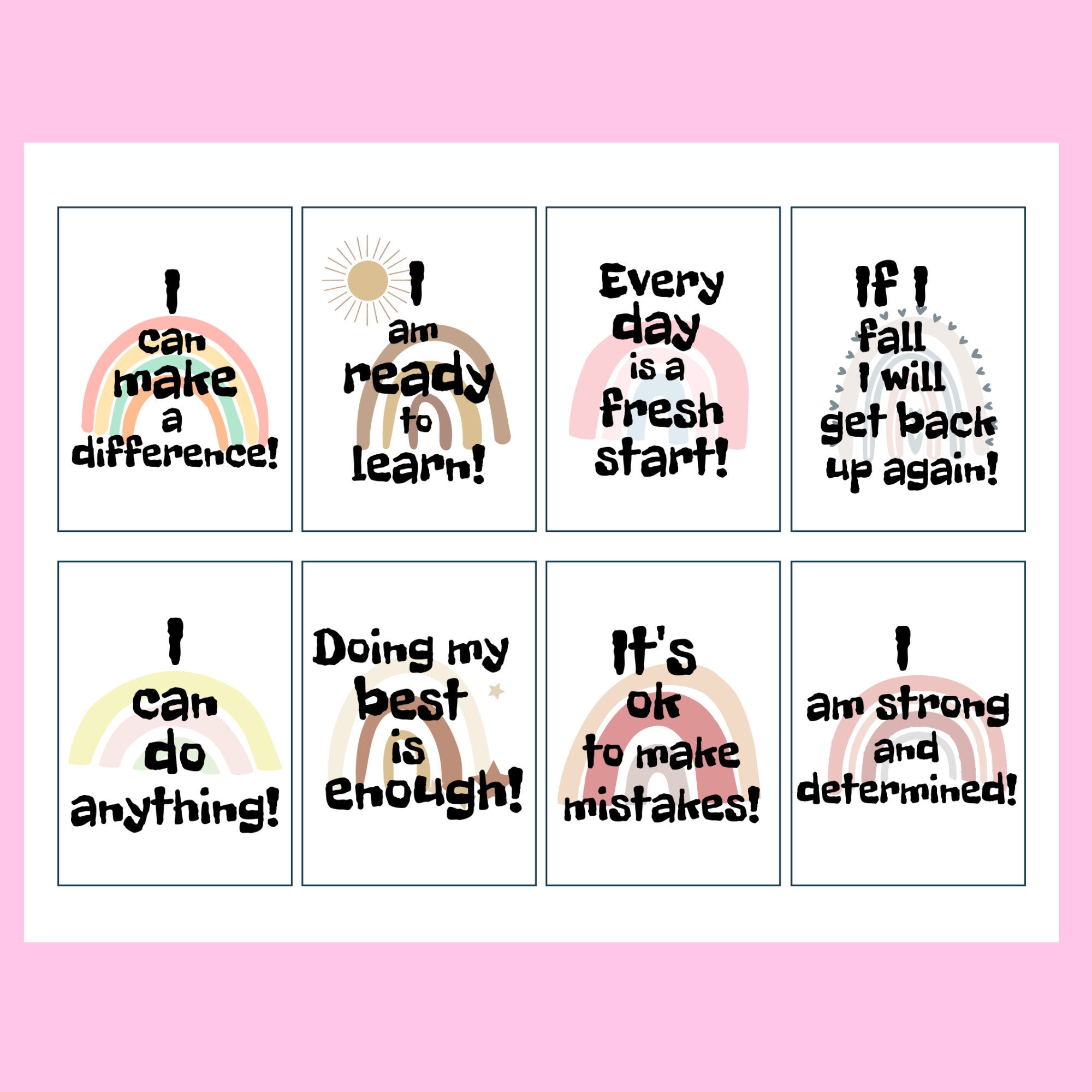 Printable Affirmation Cards for Kids, Kids Affirmations, Back to School ...