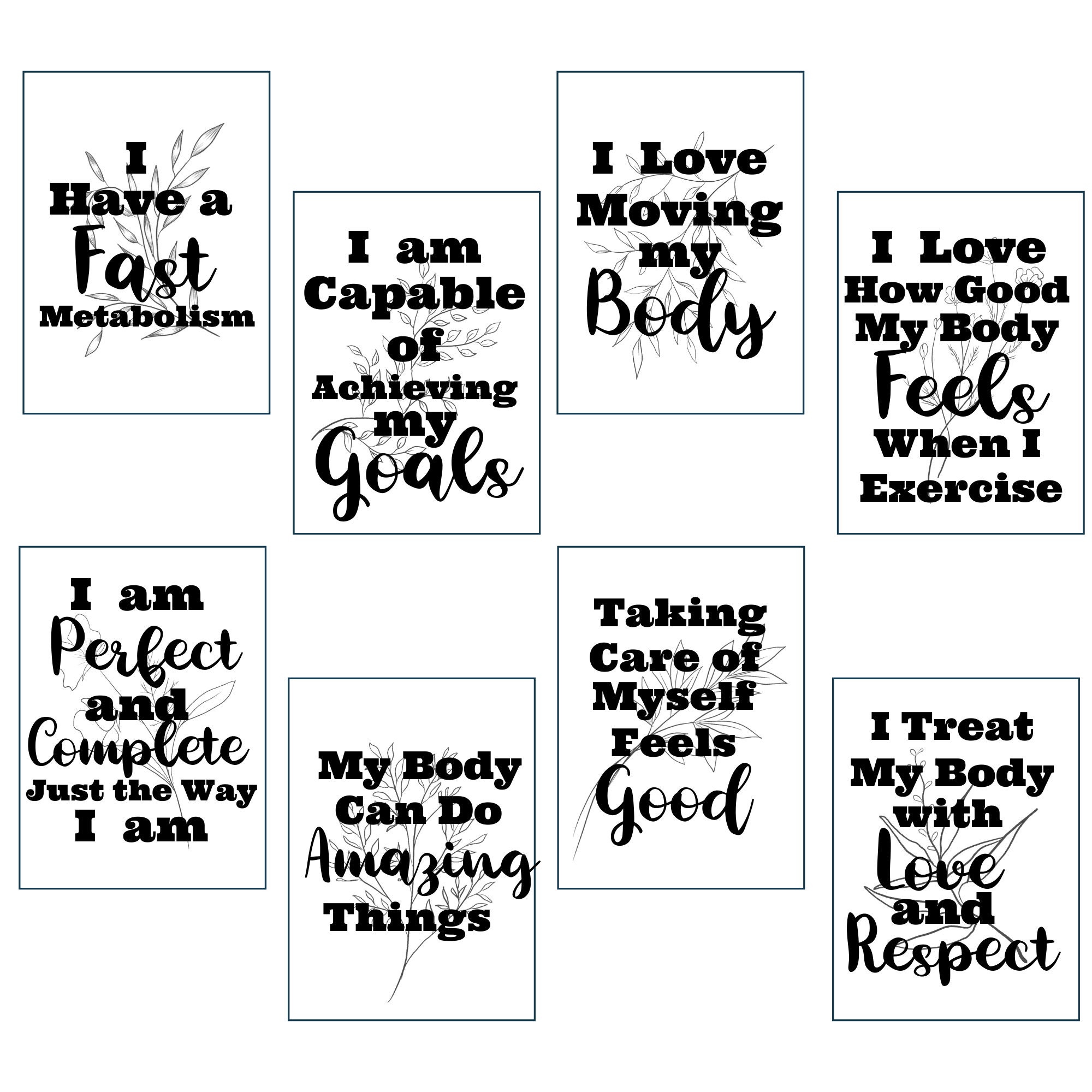 Weight Loss Affirmation Cards, Printable Law of Attraction Affirmation ... Weight Loss Affirmation Cards, Printable Law of Attraction Affirmation ...