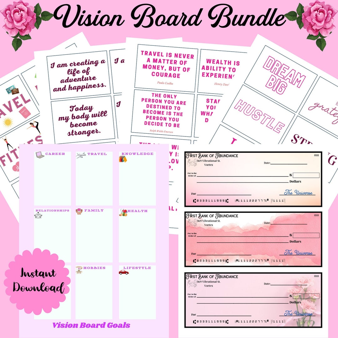 Vision Board Kit 2023 Printable Vision Board Bundle Vision - Etsy UK