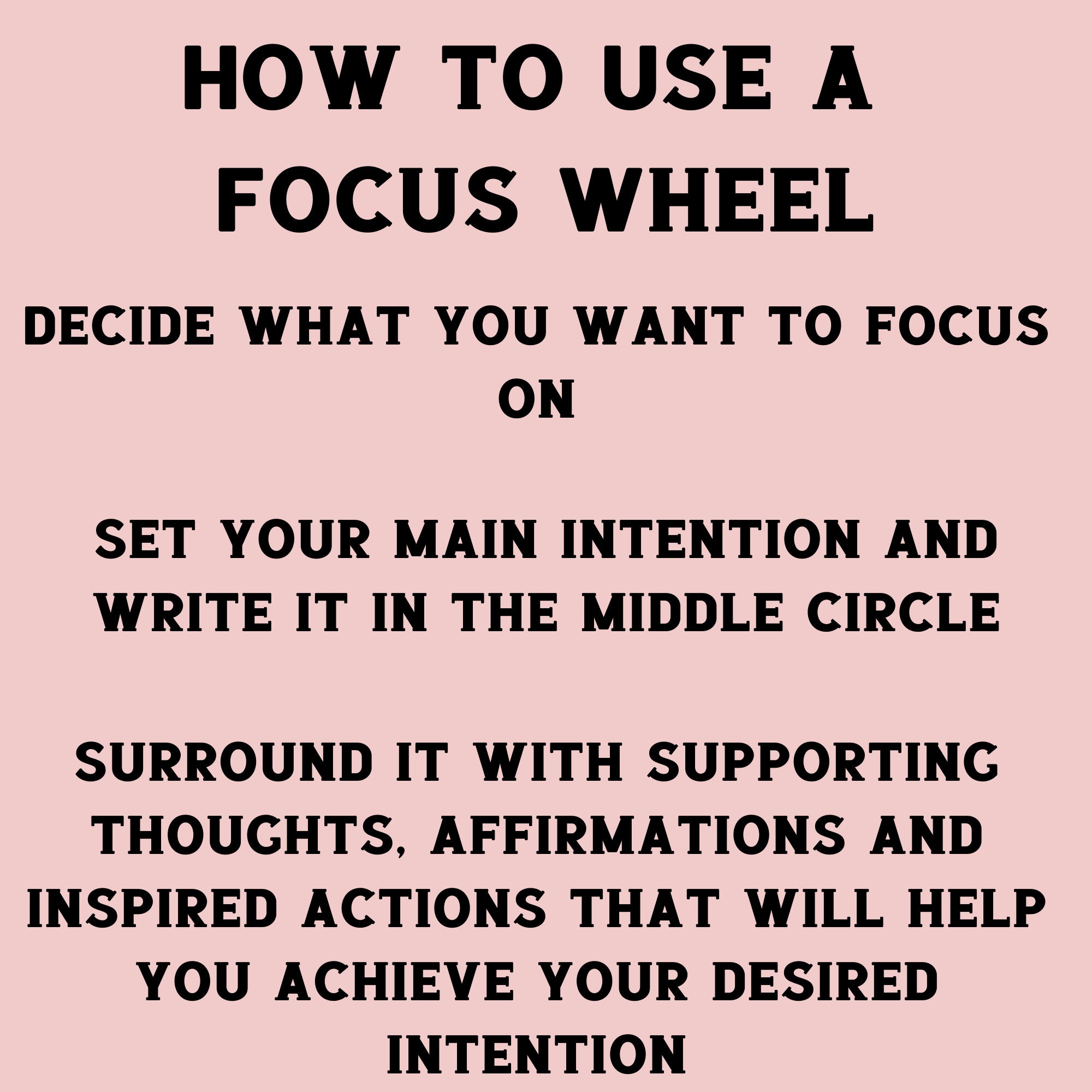 Printable Focus Wheel Goal Worksheet Manifestation Tools - Etsy