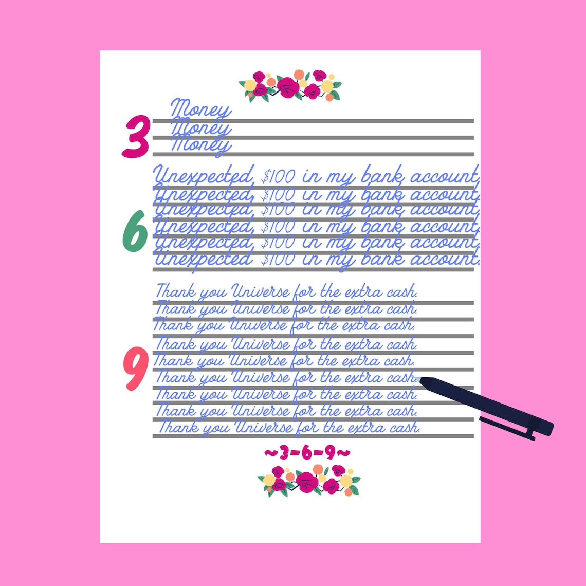 3 6 9 Method 369 Manifestation Law Of Attraction Scripting Etsy New