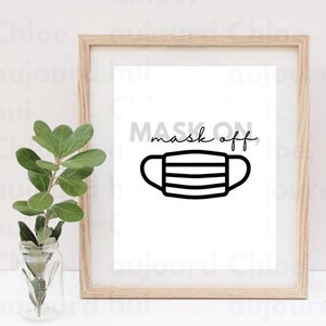Mask On, Mask off Funny Quote, Pun, Humorous, Cute Entryway Signs, Wall ...
