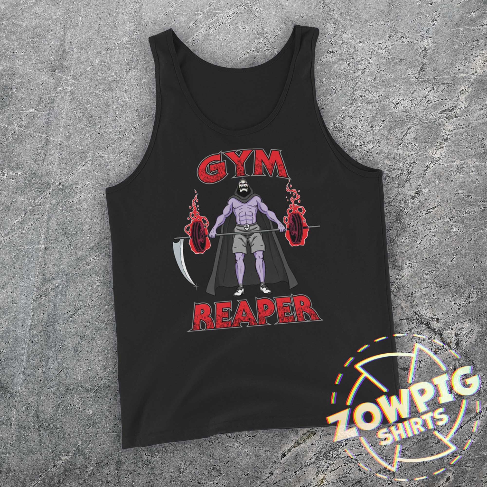 The Gym Reaper Funny Halloween Grim Reaper Deadlift Weighlifting ...