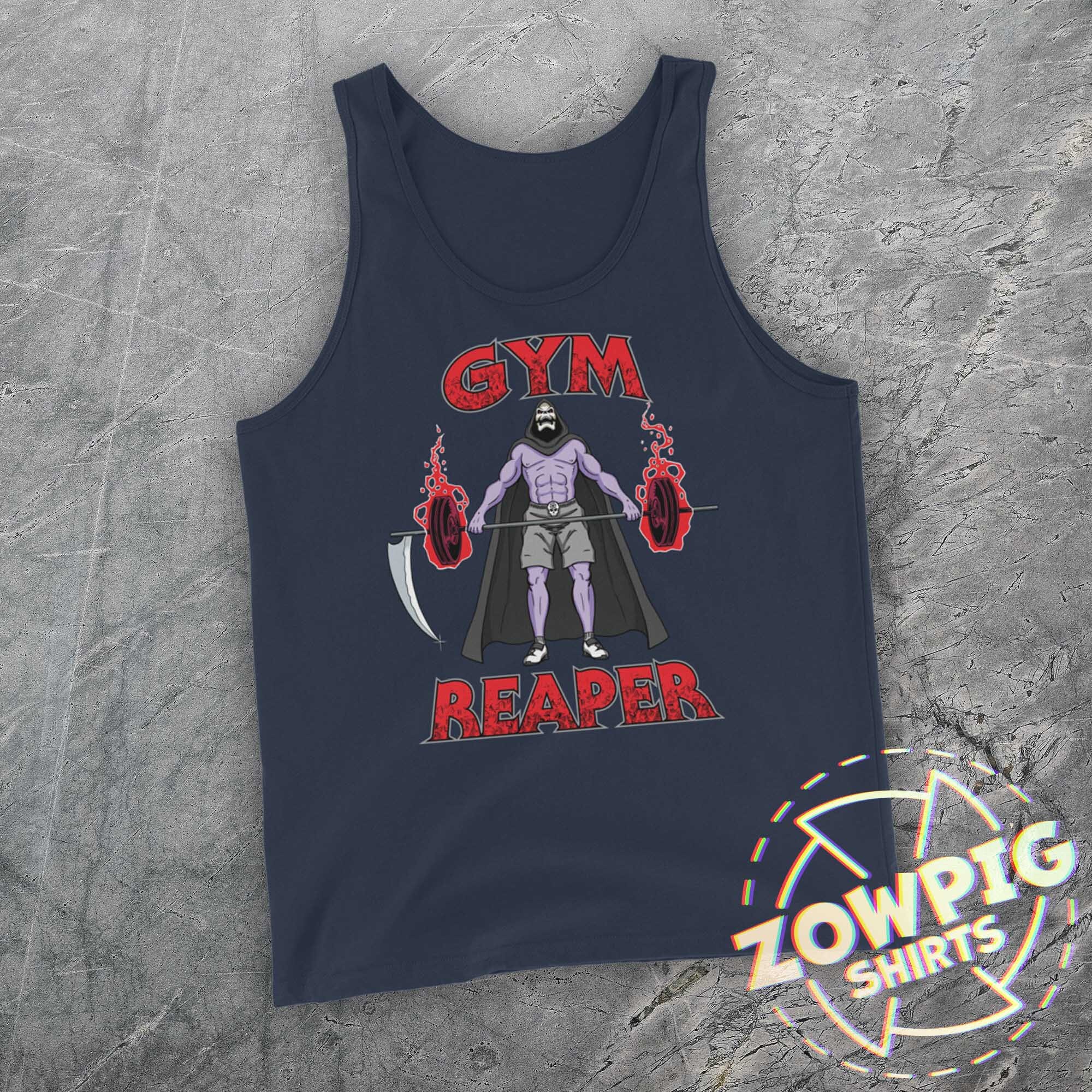 The Gym Reaper Funny Halloween Grim Reaper Deadlift Weighlifting ...