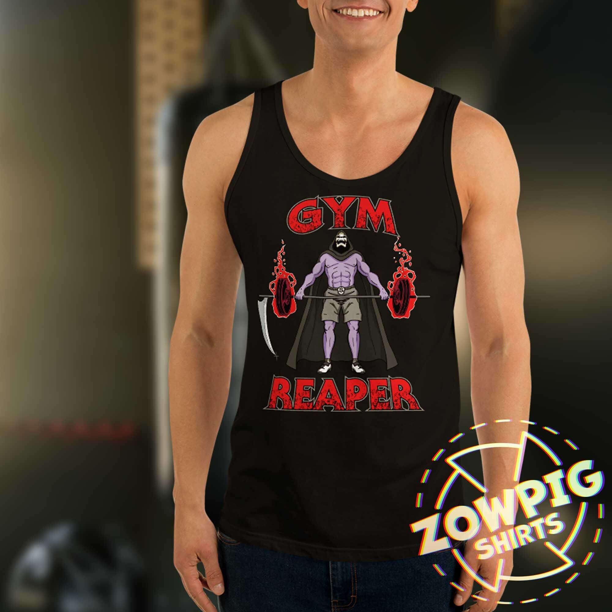 The Gym Reaper Funny Halloween Grim Reaper Deadlift Weighlifting ...