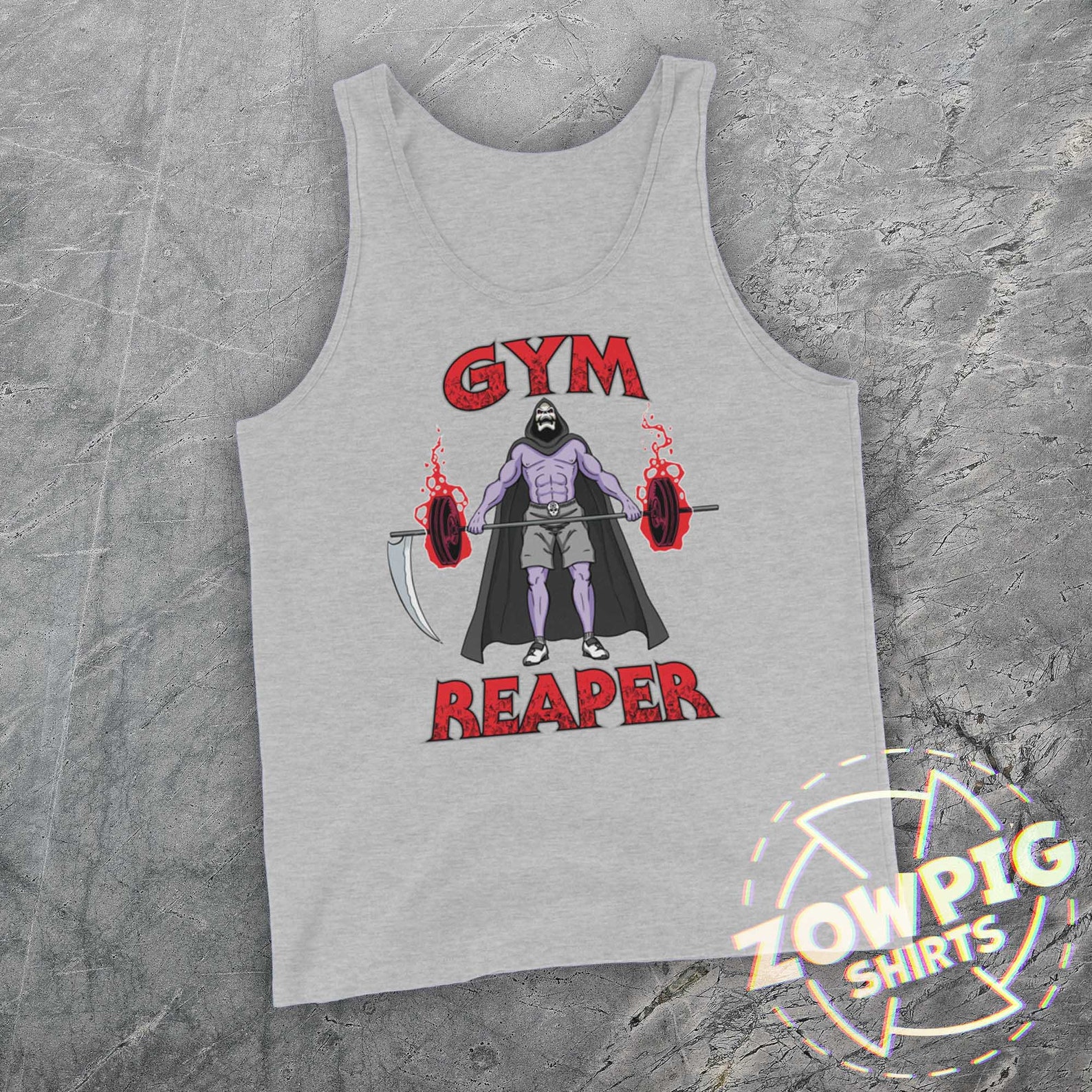 The Gym Reaper Funny Halloween Grim Reaper Deadlift Weighlifting Workout Tank Top, Halloween Gym ...