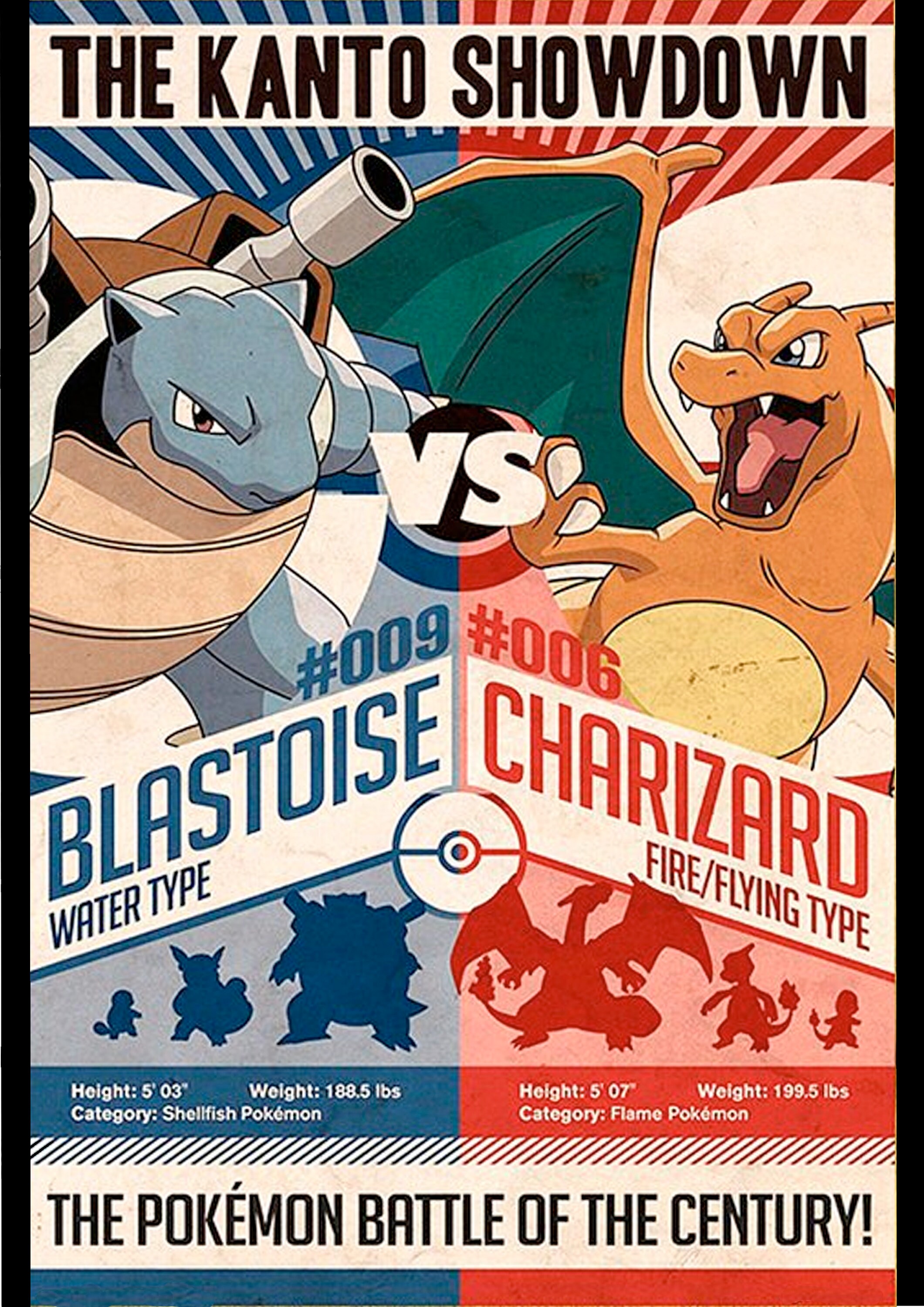 Pokemon Kanto Showdown Poster Charizard & Blastoise | Etsy