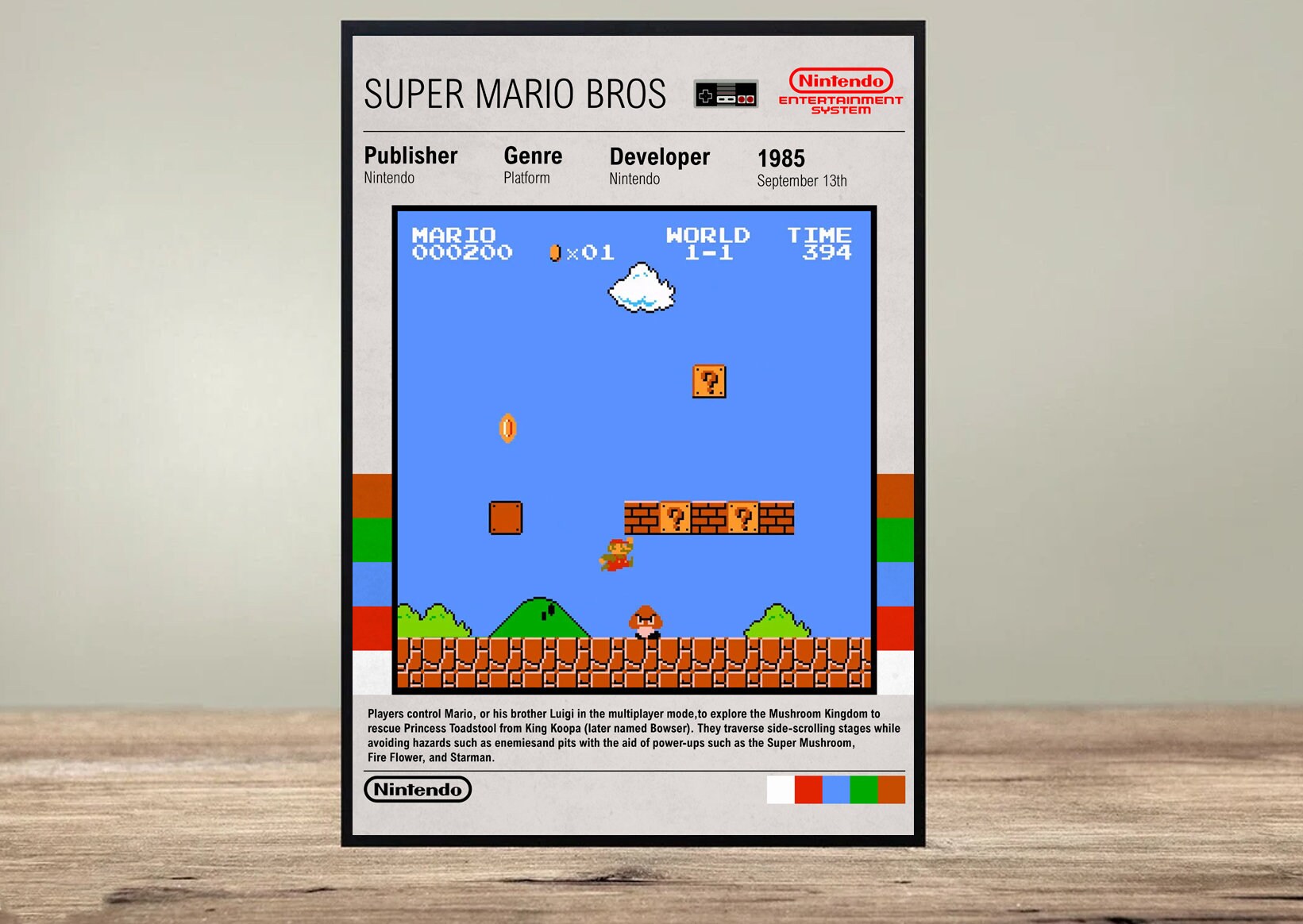 Retro Super Mario Brothers Print - Etsy