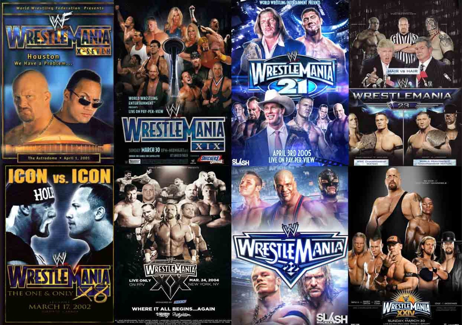 Every Single WWE WWF Wrestlemania Poster. 1 to 37. A3/A4 - Etsy UK