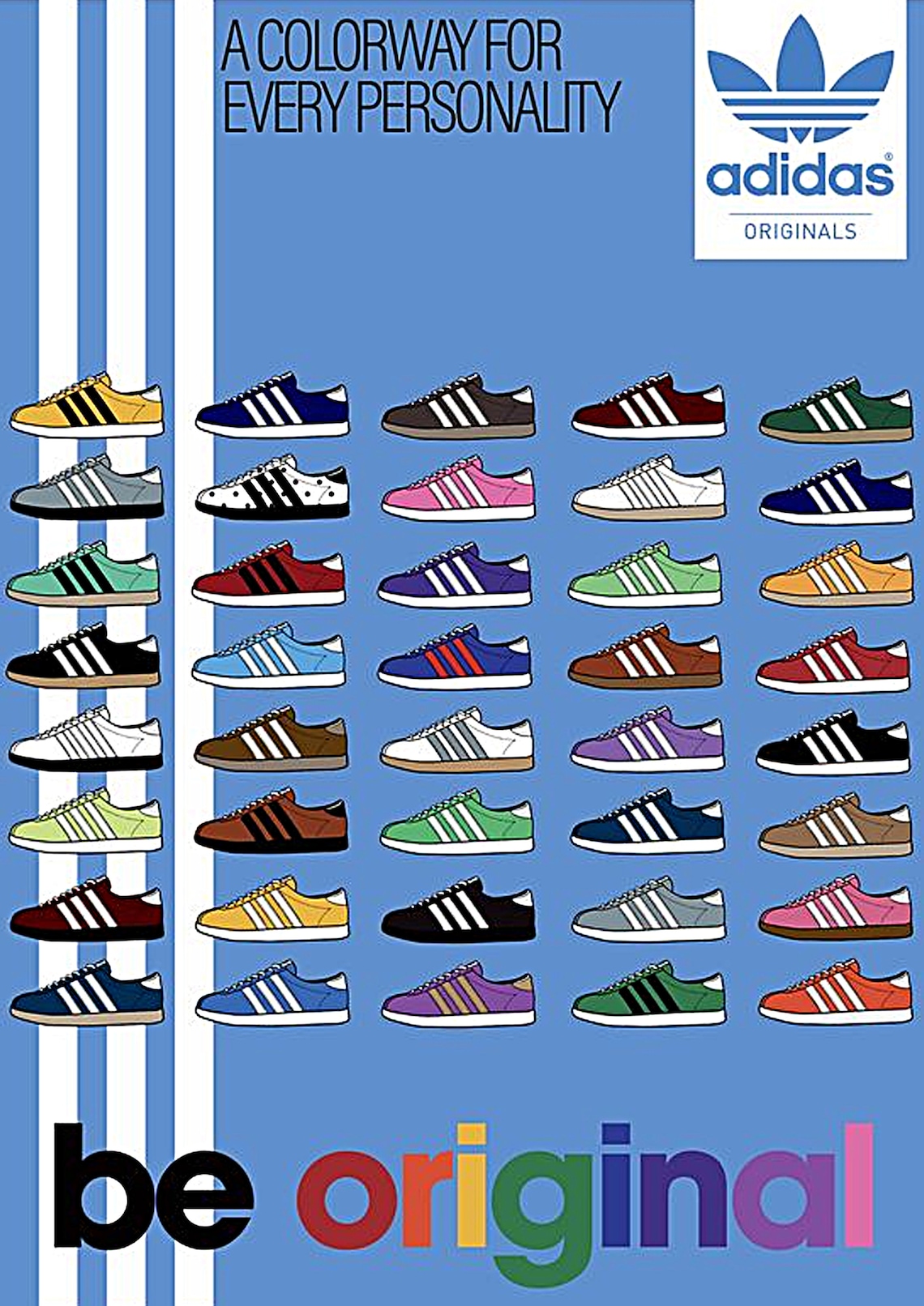 Adidas Classic Poster Retro 80s Adidas Casuals Original | Etsy